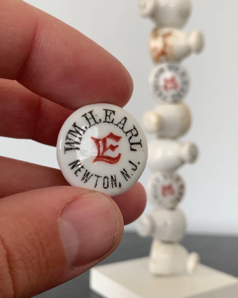 Collection of 9 Antique Porcelain Stoppers With NJ Monograms - Etsy