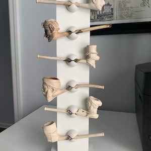 Collection of 6 Antique and Vintage Dutch Figural Clay Pipes on Custom ...