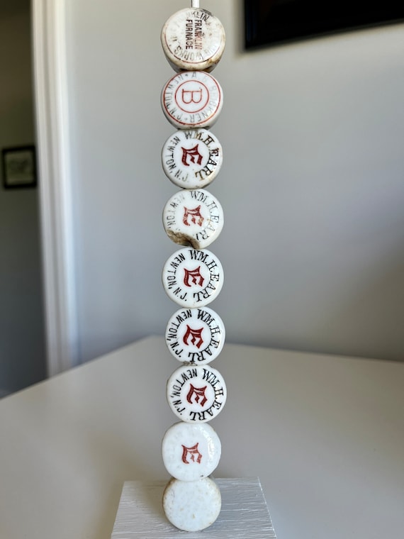 Collection of 9 Antique Porcelain Stoppers With NJ Monograms - Etsy