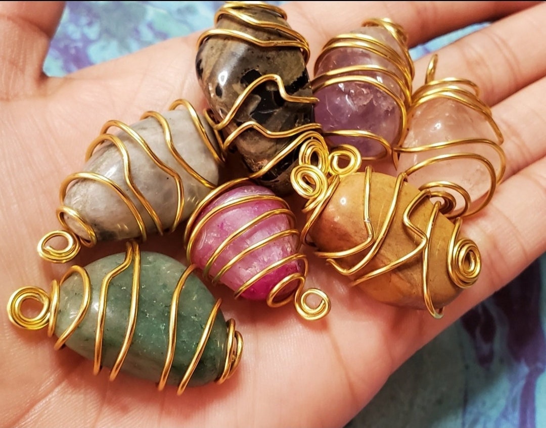 Wholesale Wire Wrapped Crystal Pendants for DIY Art Jewelry - Etsy