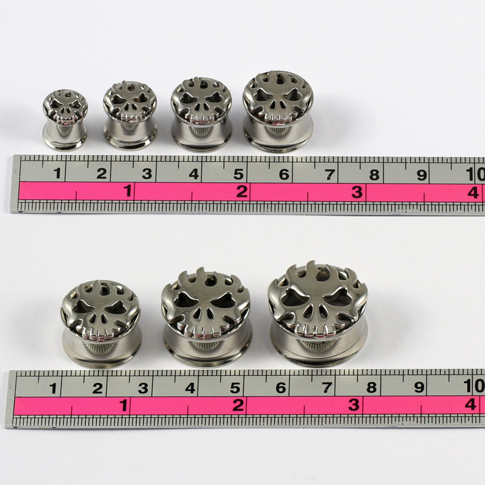 Burning Skull Flesh Tunnel-sold by Piece Skull Gauges - Etsy UK
