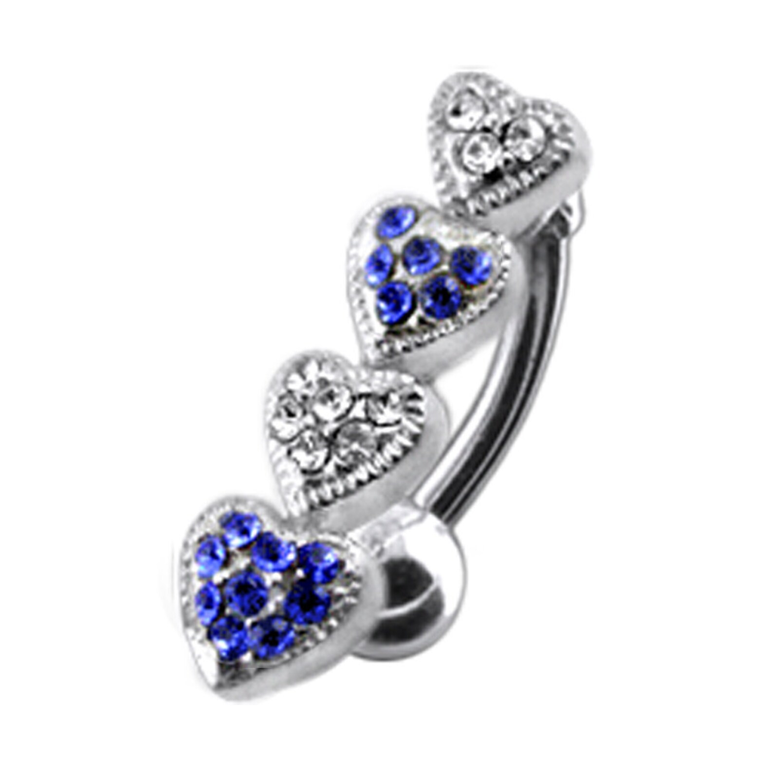 4 Heart Belly Ring Reverse Belly Ring Belly Button Jewelry - Etsy UK