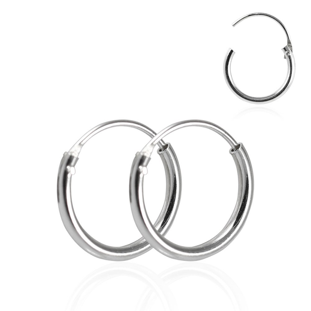 Plain Sterling Silver Earring Huggie Earring Hinged Earring - Etsy UK