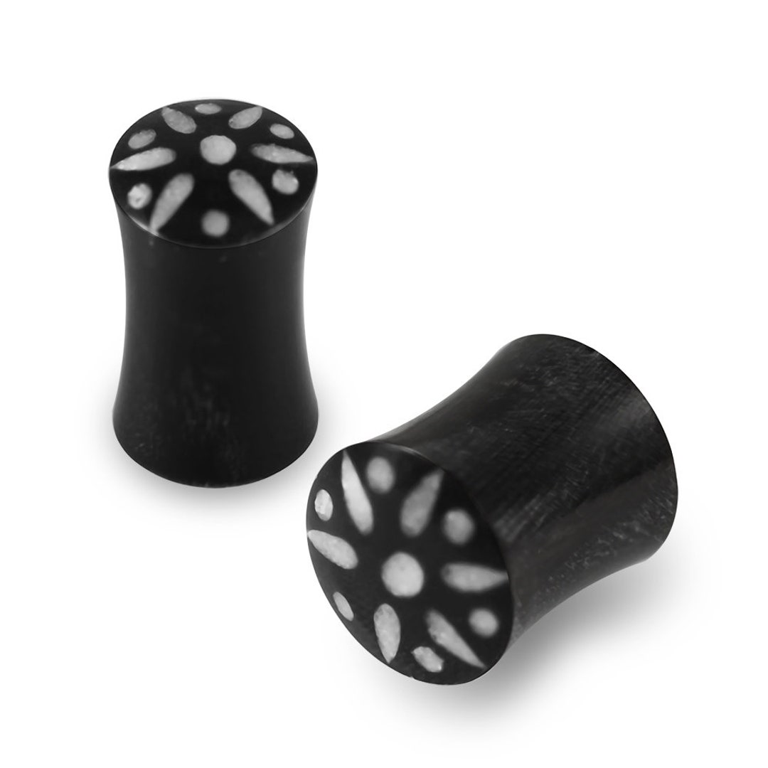Dotted Flower Horn Plug Organic Gauges Saddle Ear Plug Plugs and ...