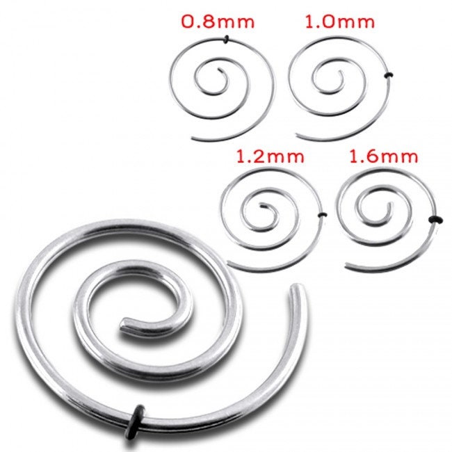 Black or White Spiral Earrings sold by Piece Spiral Gauges | Etsy