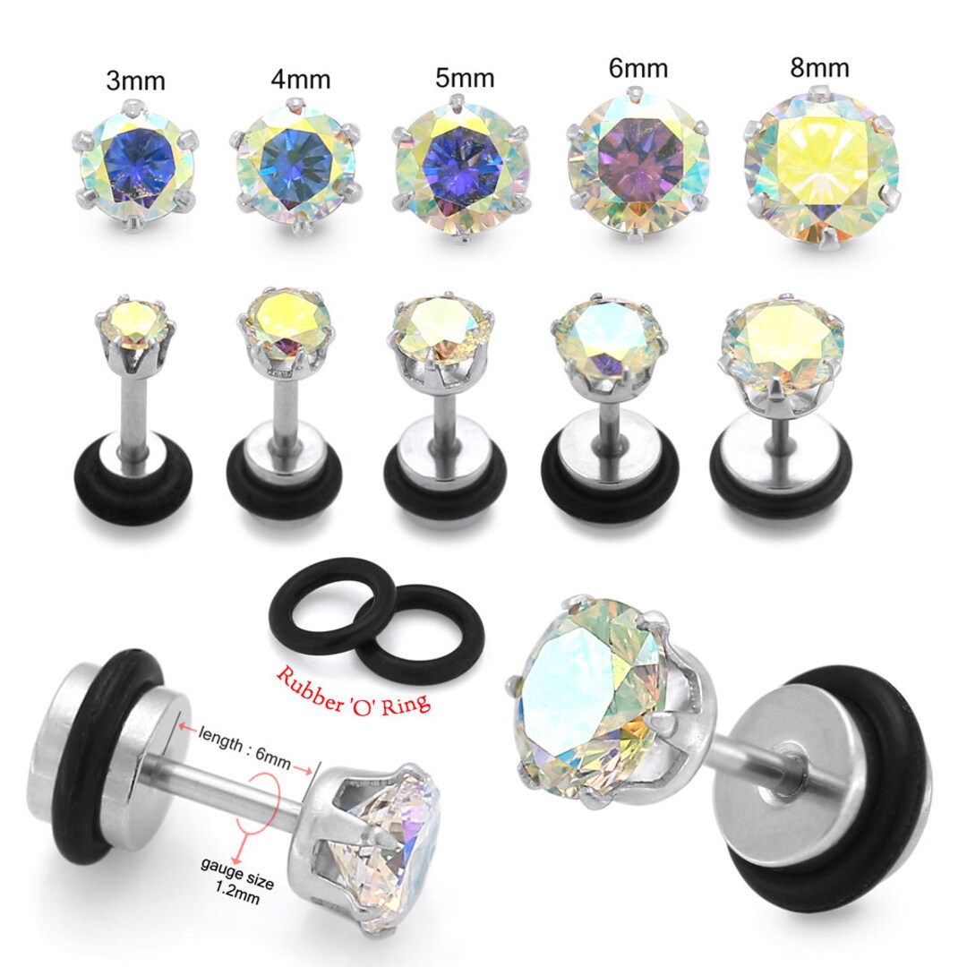 Crystal Plugs Fake Ear Plugs Cheater Plugs Faux Ear Plugs - Etsy UK