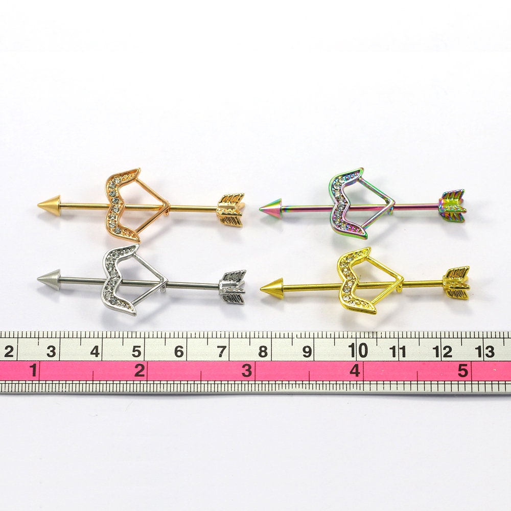 Bow and Arrow Industrial Piercing Bar 38mm Straight Barbell - Etsy