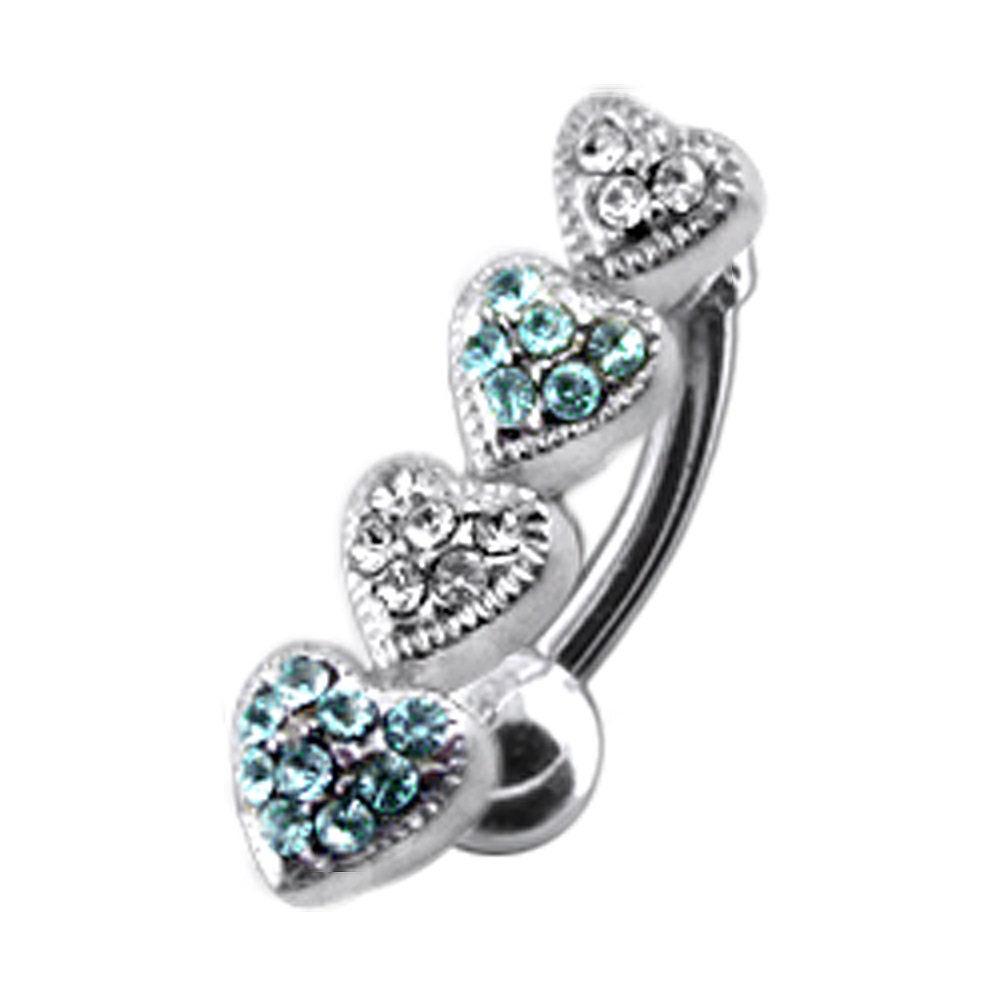 4 Heart Belly Ring Reverse Belly Ring Belly Button Jewelry - Etsy UK