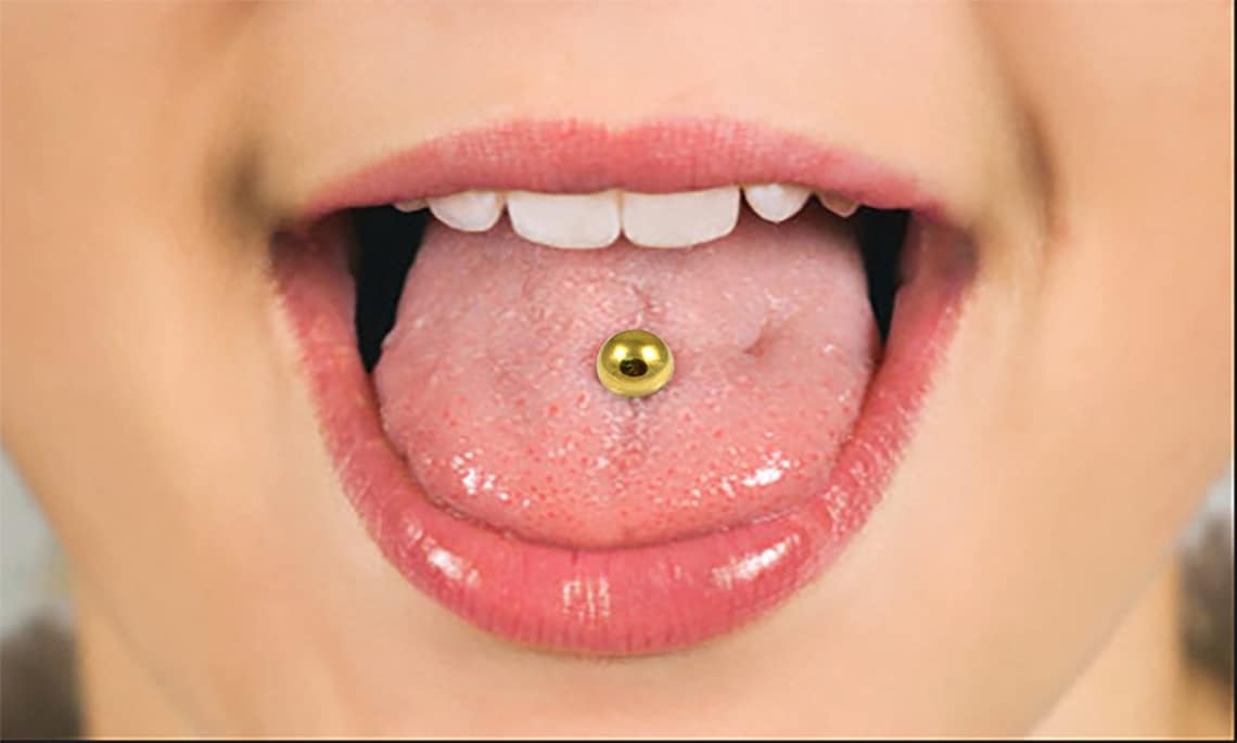 Tongue Stud Anodized Surgical Steel Straight Barbell Steel/ - Etsy UK