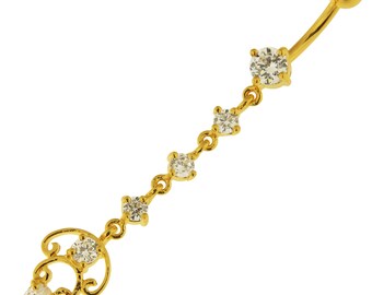 Long Belly Ring - Etsy