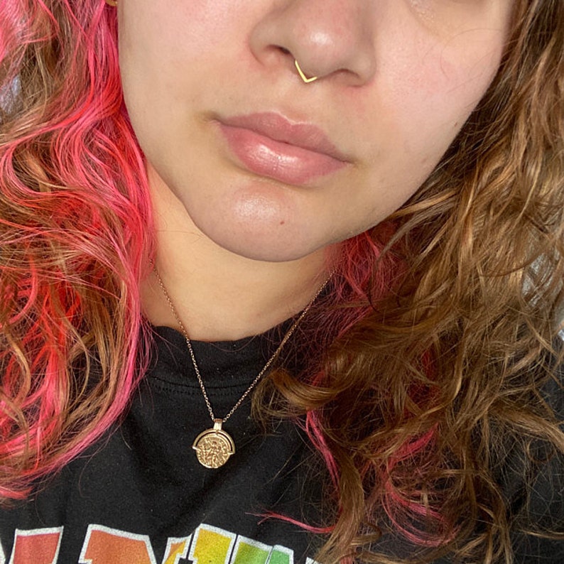 Triangle Septum Ring/ Cartilage Hoop Hinged Septum Ring | Etsy