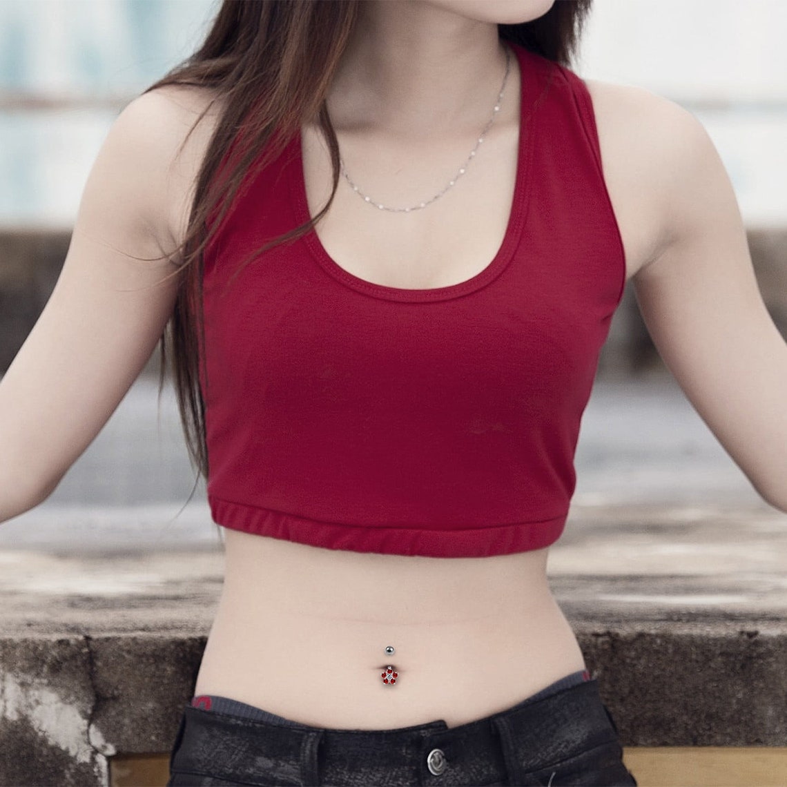 Small Flower Belly Ring Crystal Belly Ring CZ Belly Button | Etsy