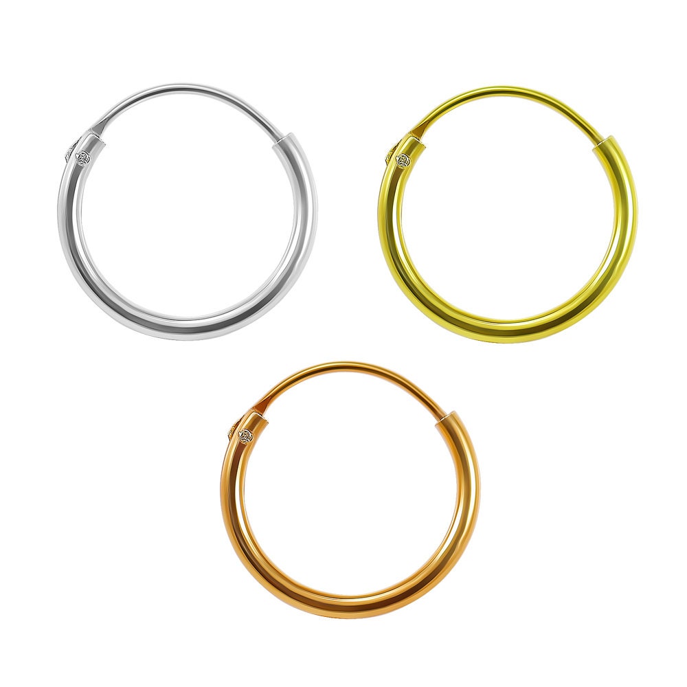 Plain Sterling Silver Earring Huggie Earring Hinged Earring | Etsy