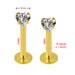 14K Gold Labret Heart CZ Labret/ Cartilage Stud Tragus - Etsy