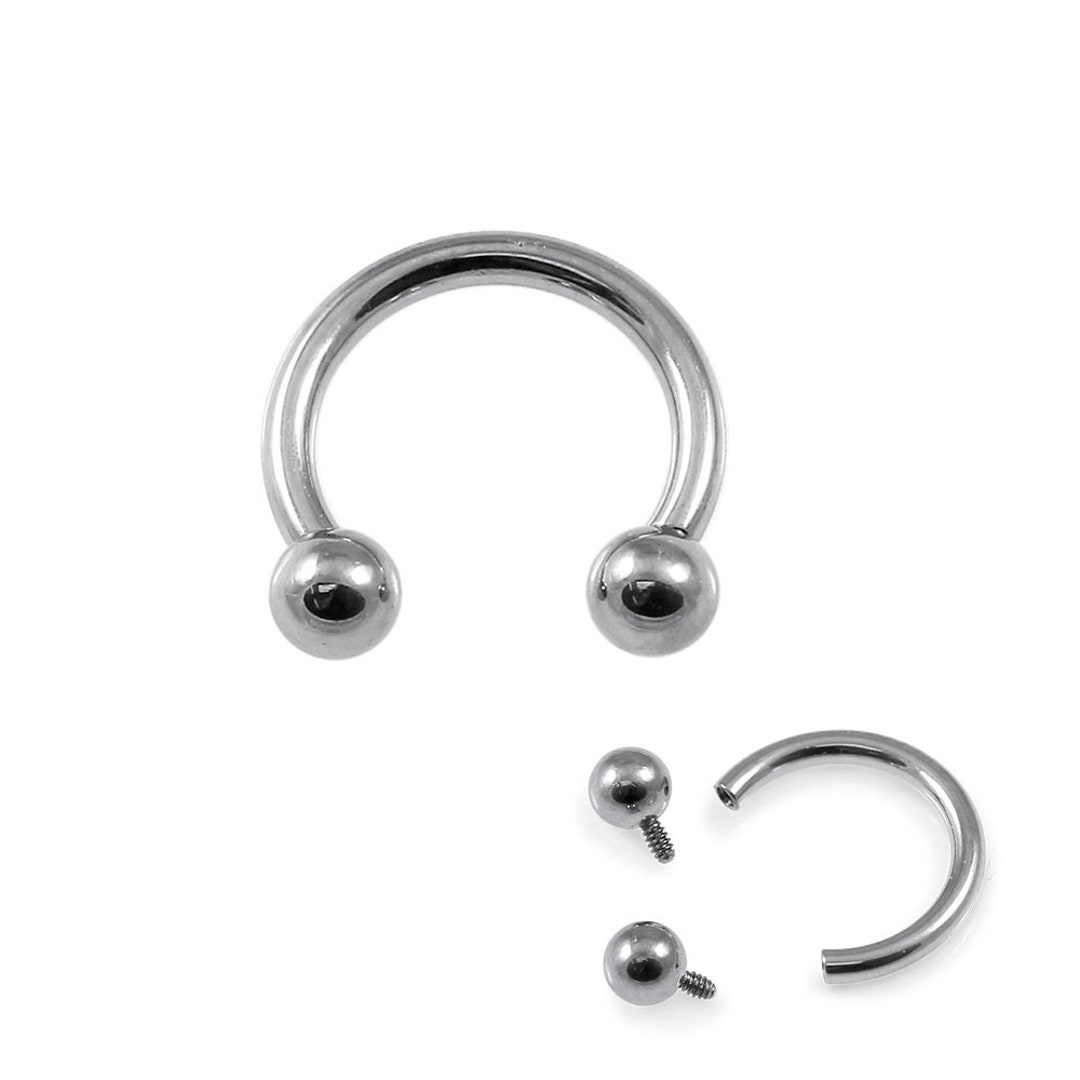 G23 Grade Titanium Circular Barbell With Internally Threaded Ball Cute ...