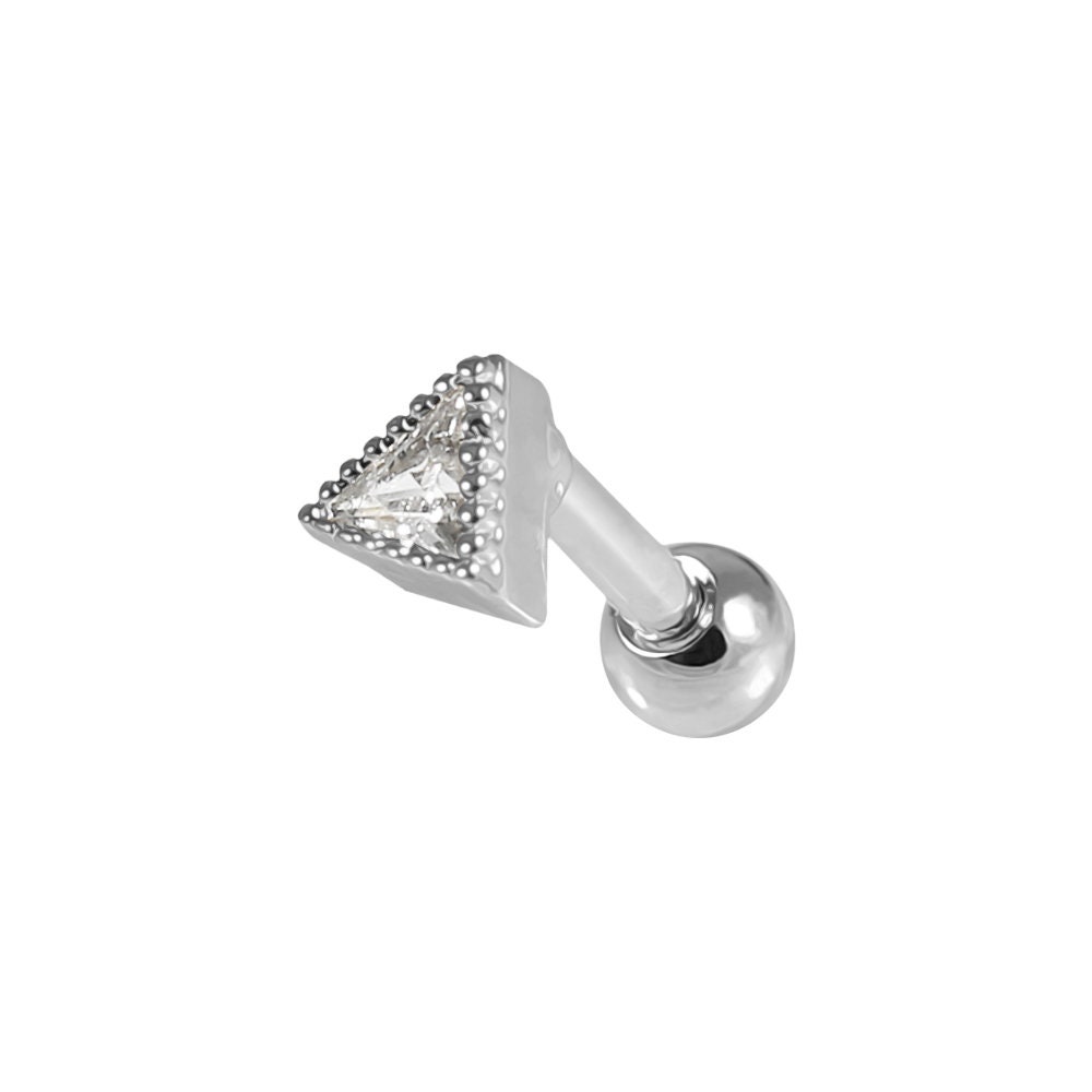 Jeweled Triangle Cartilage Earring Tragus Ring/ Helix Stud/ - Etsy