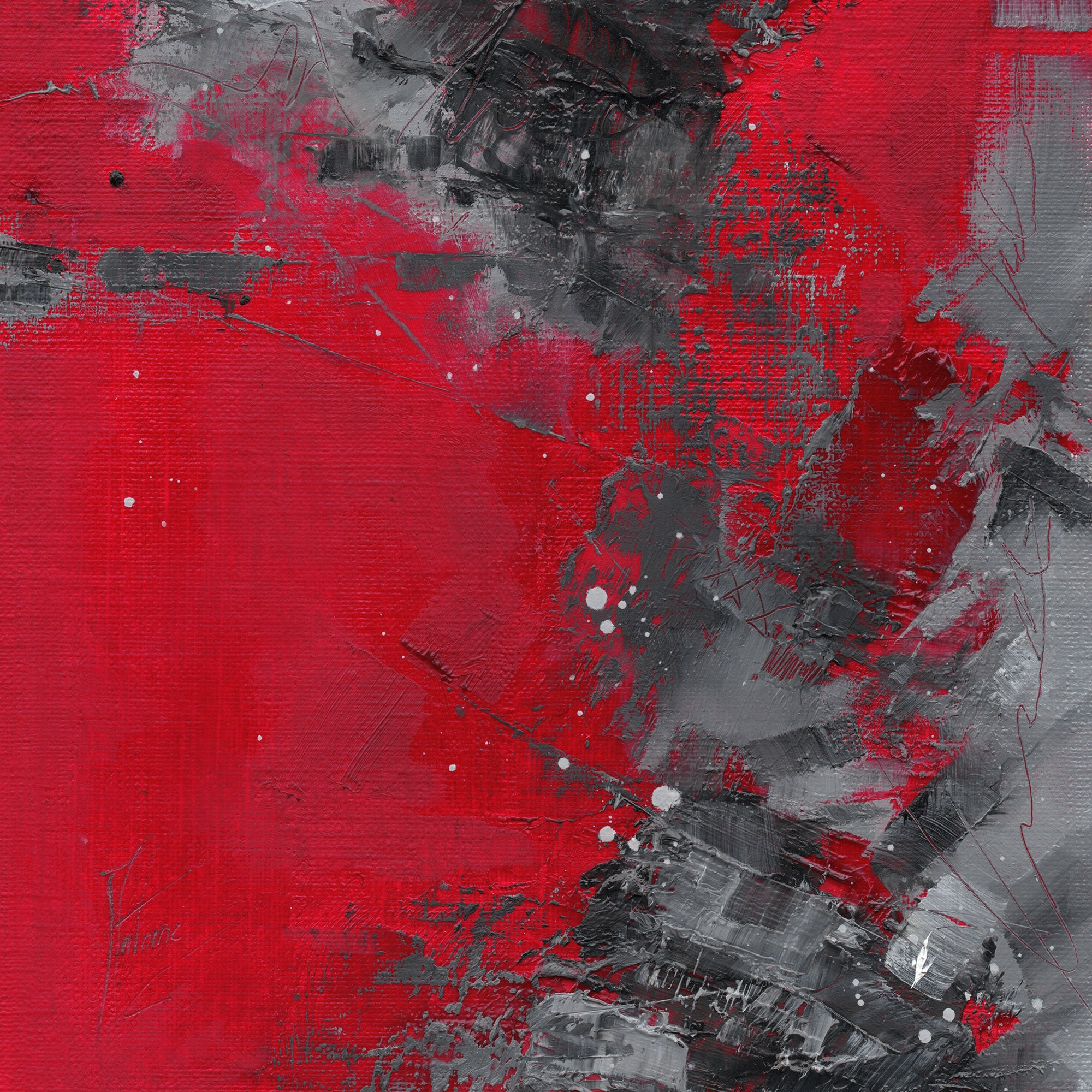 Red Abstract Painting
