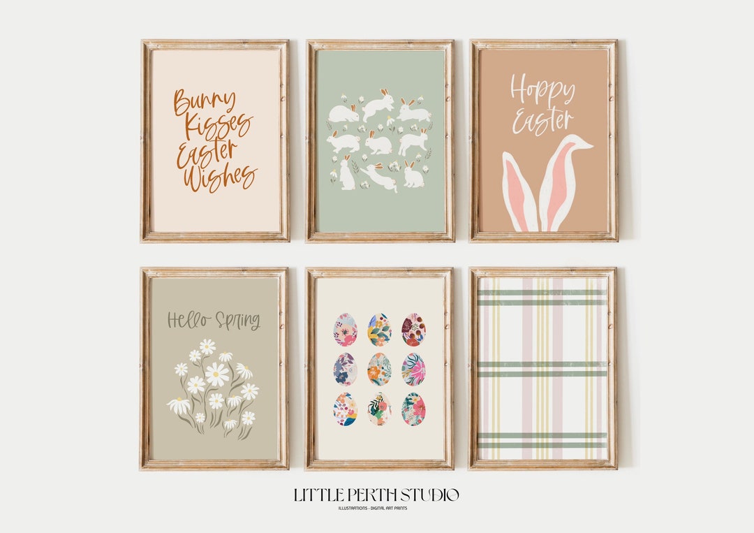 Easter Bunny Printable, Gallery Wall Art, Easter Gallery Wall Art Set ...