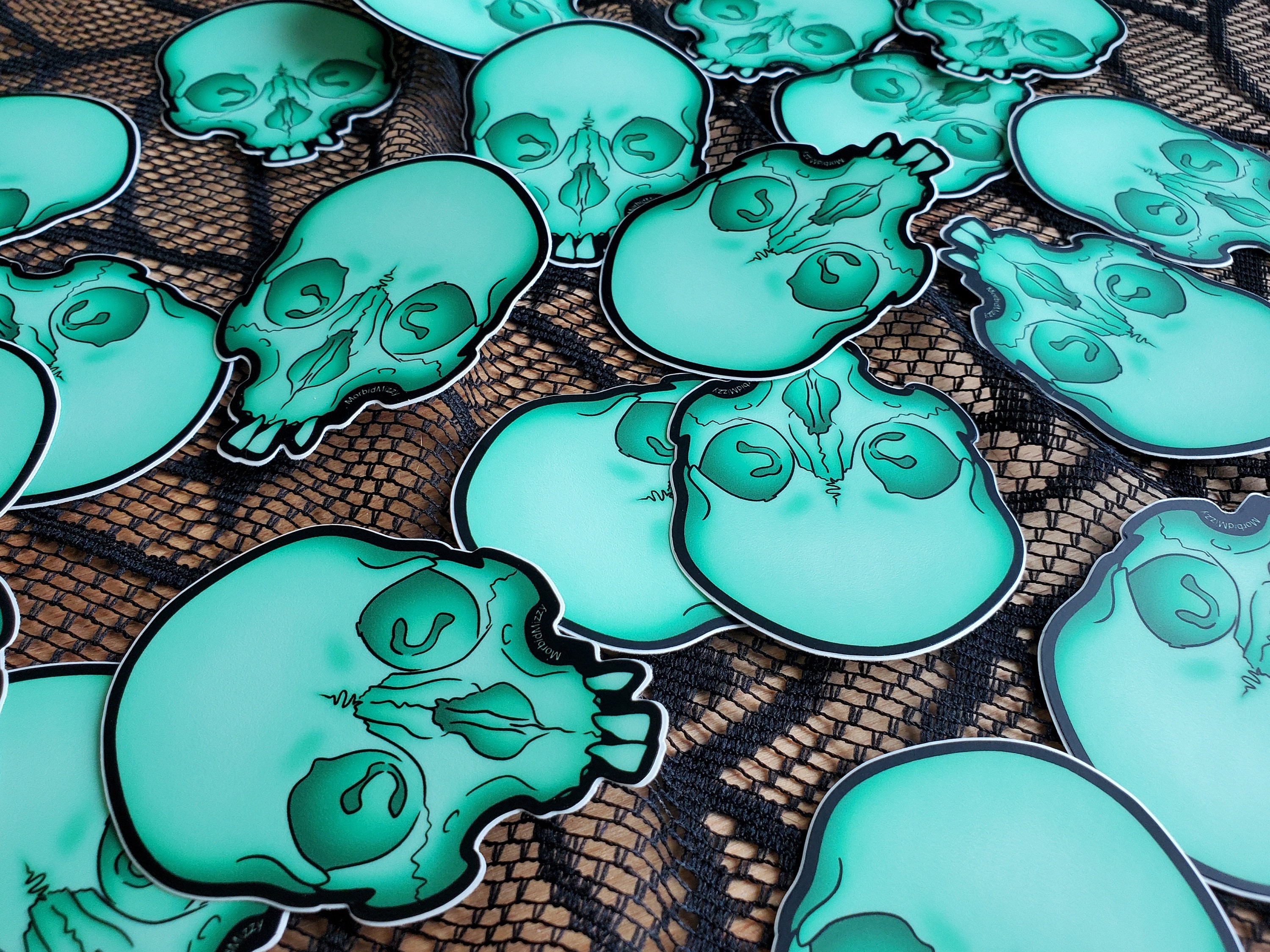 Derpy Skull Creepy Cute Goth Halloween Sticker - Etsy