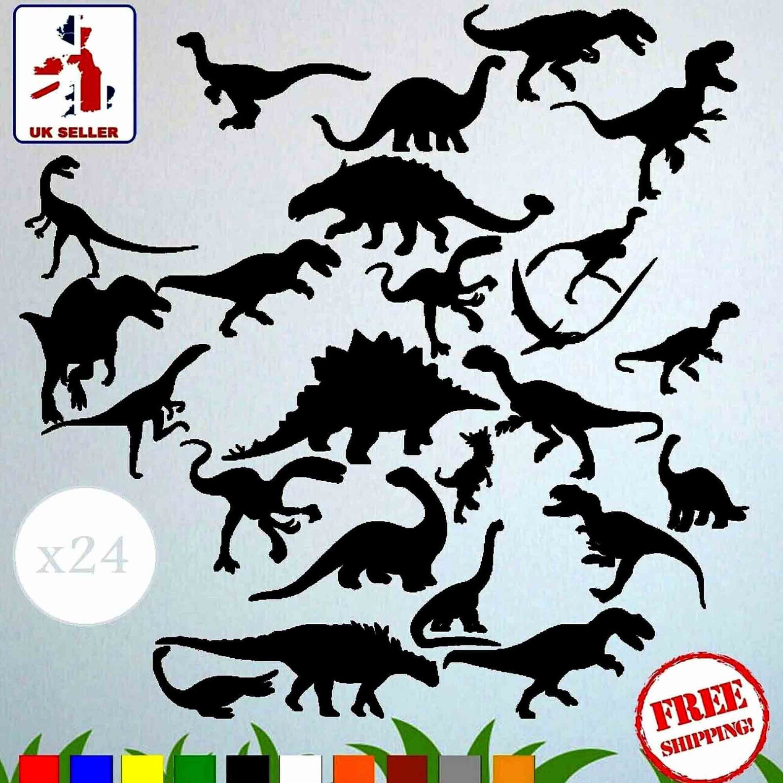 X24 Dinosaur Wall Stickers Vinyl Decals Assorted Size Vinyl - Etsy