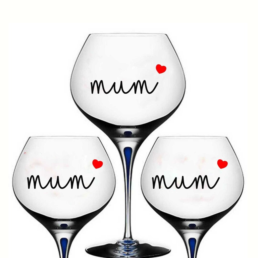 6 X Mum Vinyl Stickers Wine Glass Decal Sticker Mother's Day Birthday ...