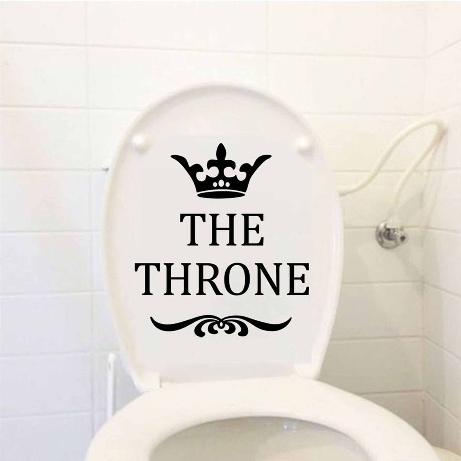 The Throne Crown Funny Toilet Stickers on Wall Decoration for Bathroom ...