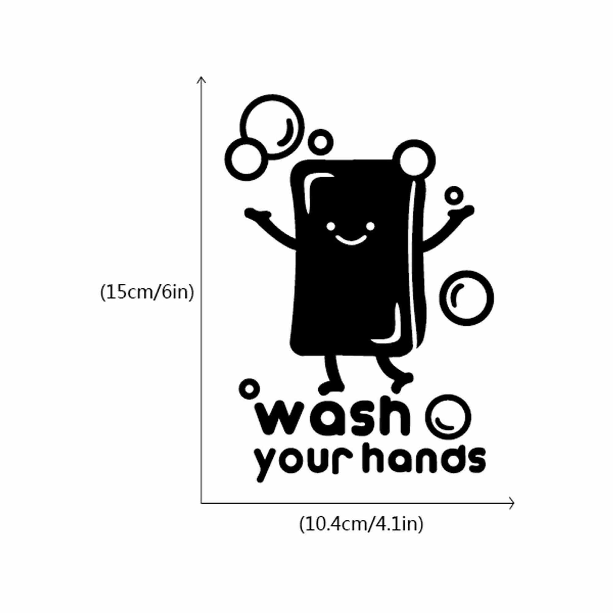 Cute SOAP Wash Your Hands Vinyl Wall Sticker Creative Cartoon Toilet ...
