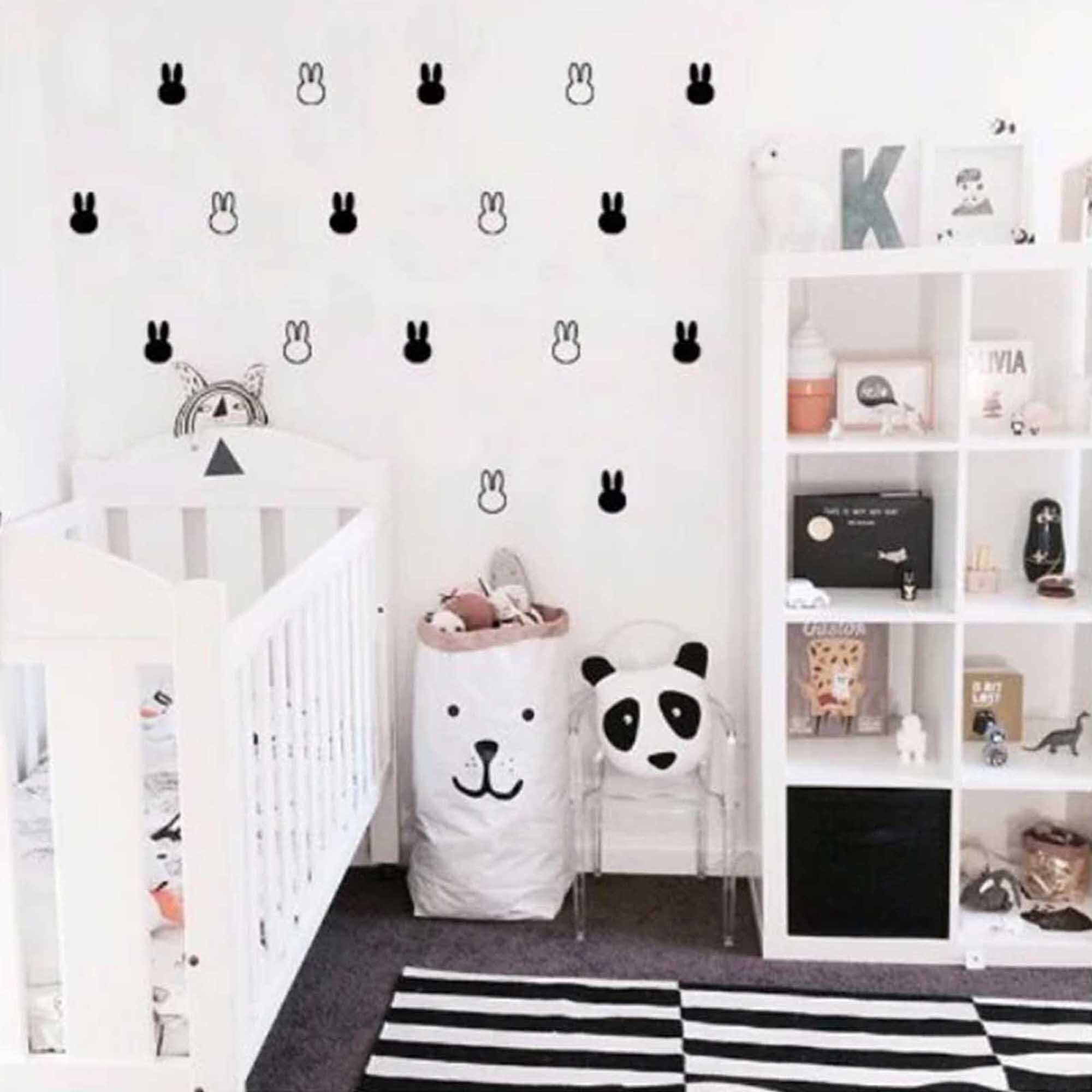 Pet Bunny Wall Sticker DIY Cartoon Rabbit Wall Vinyl Stickers Vinyl ...