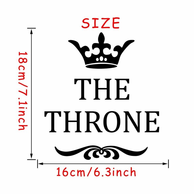 The Throne Crown Funny Toilet Stickers on Wall Decoration for Bathroom ...