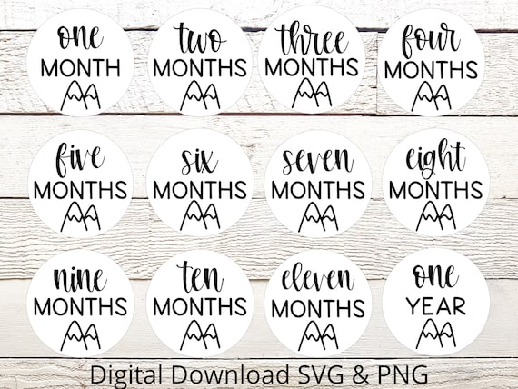 Baby Milestone Rounds SVG Baby Monthly Milestone Rounds svg | Etsy