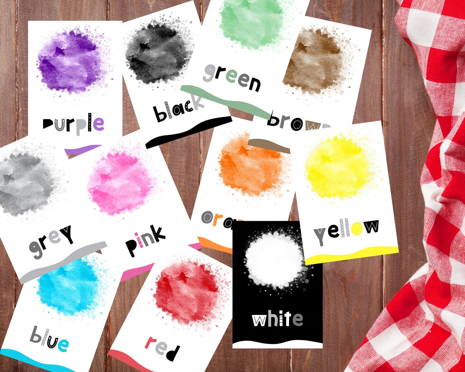 Colour Flashcards Set 11 Flash Cards Vocabulary Cards - Etsy New Zealand