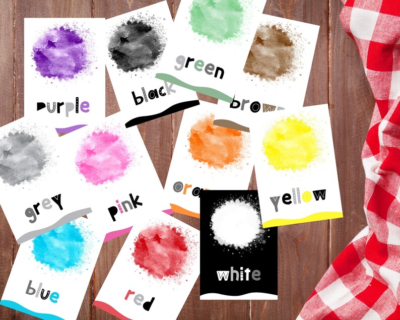 Colour Flashcards Set 11 Flash Cards Vocabulary Cards - Etsy New Zealand