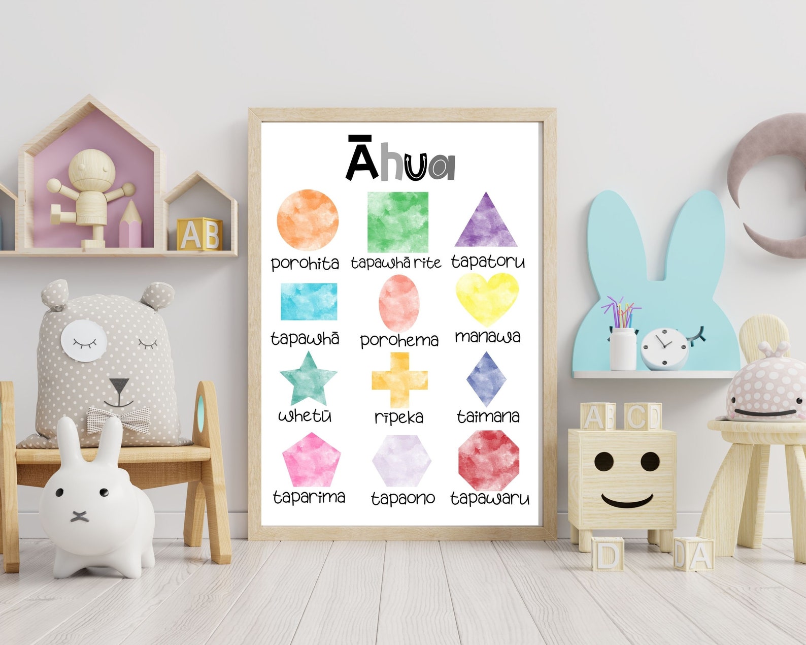 Maori Shapes Poster- Classroom Decor - Learn Maori- Teaching Poster ...