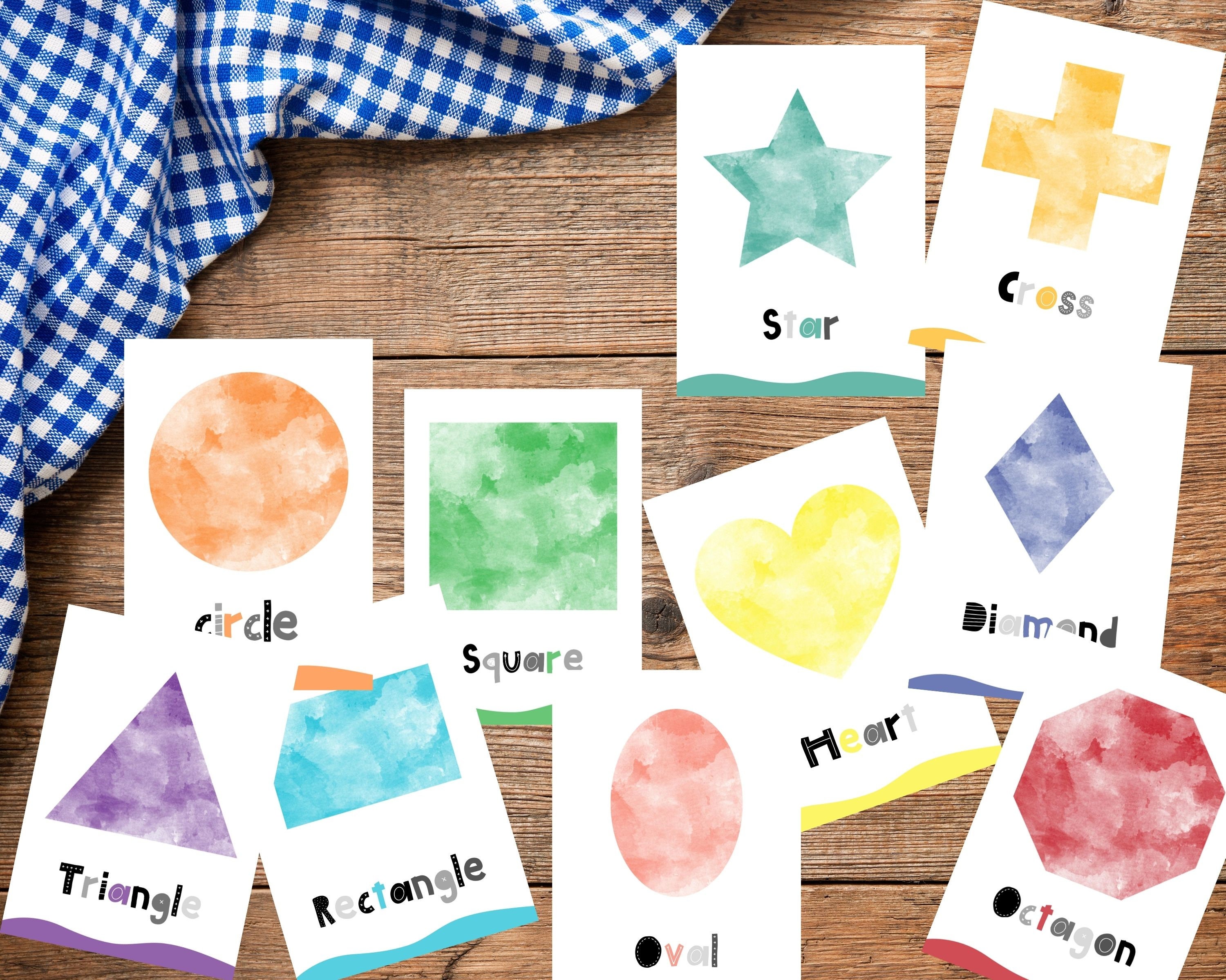 Shapes Flashcards - Vocabulary Cards -preschool - Homeschool ...