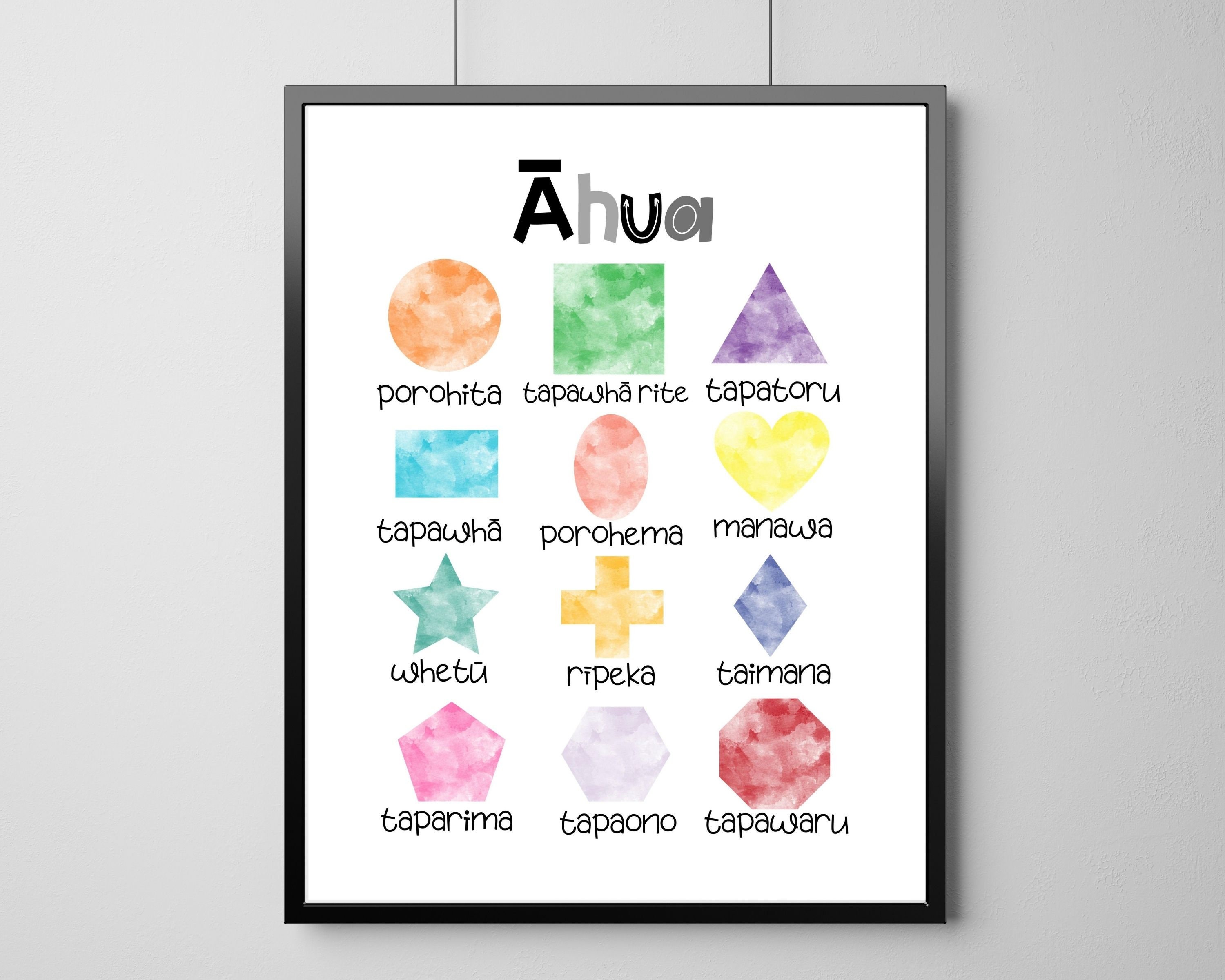 Maori Shapes Poster Classroom Decor Learn Maori Teaching - Etsy