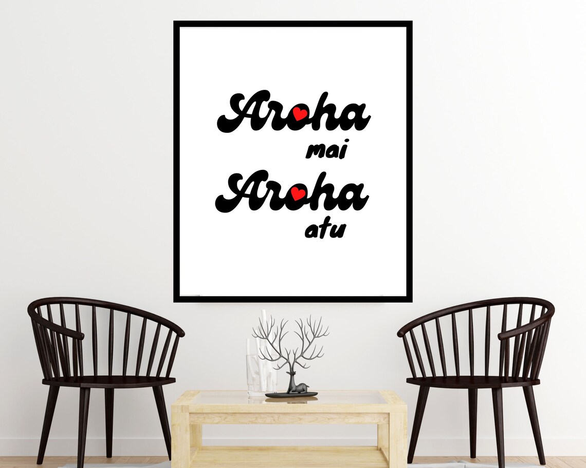 Aroha Love Maori Wall Art Printables Nzprints - Etsy New Zealand