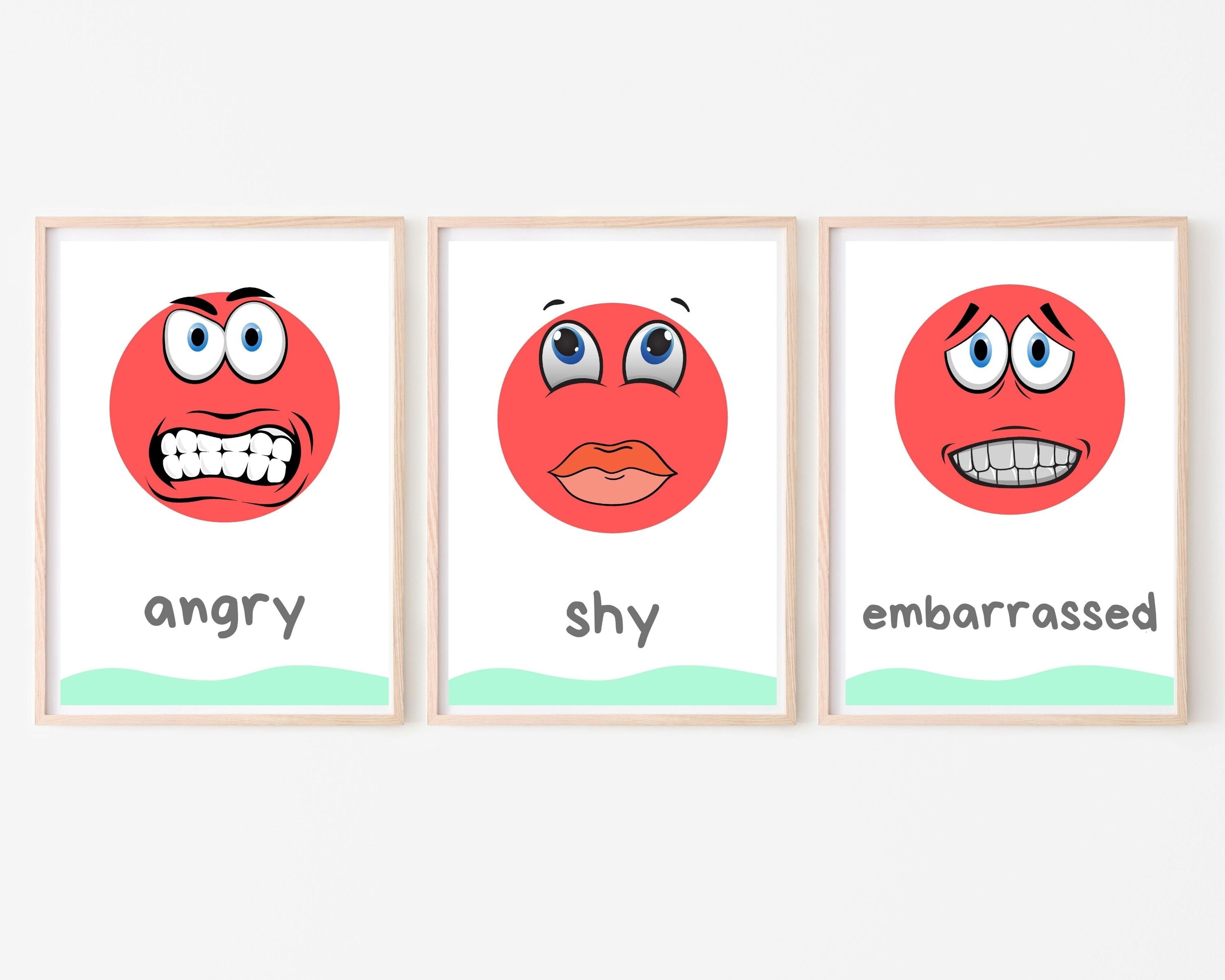 Emotion Flashcards for Kids Vocabulary Cards ESL | Etsy