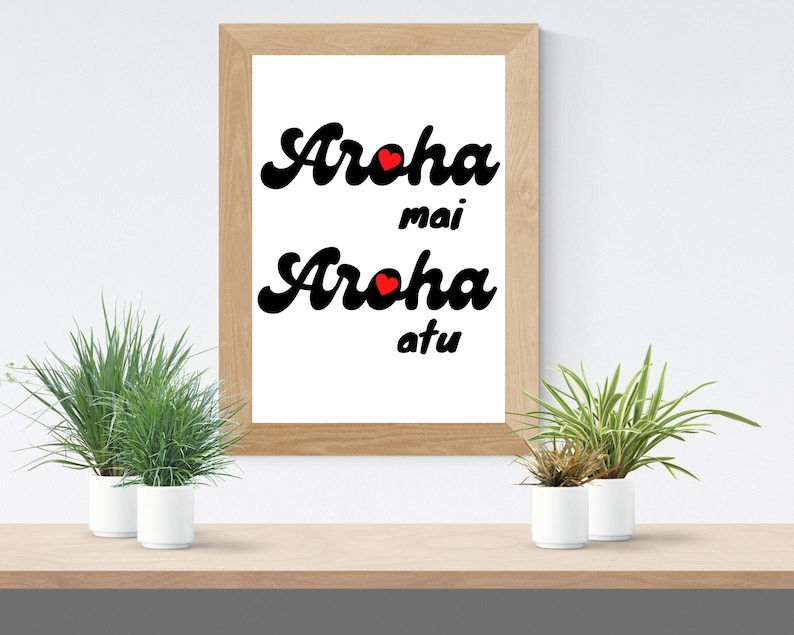 Aroha Love Maori Wall Art Printables Nzprints - Etsy New Zealand
