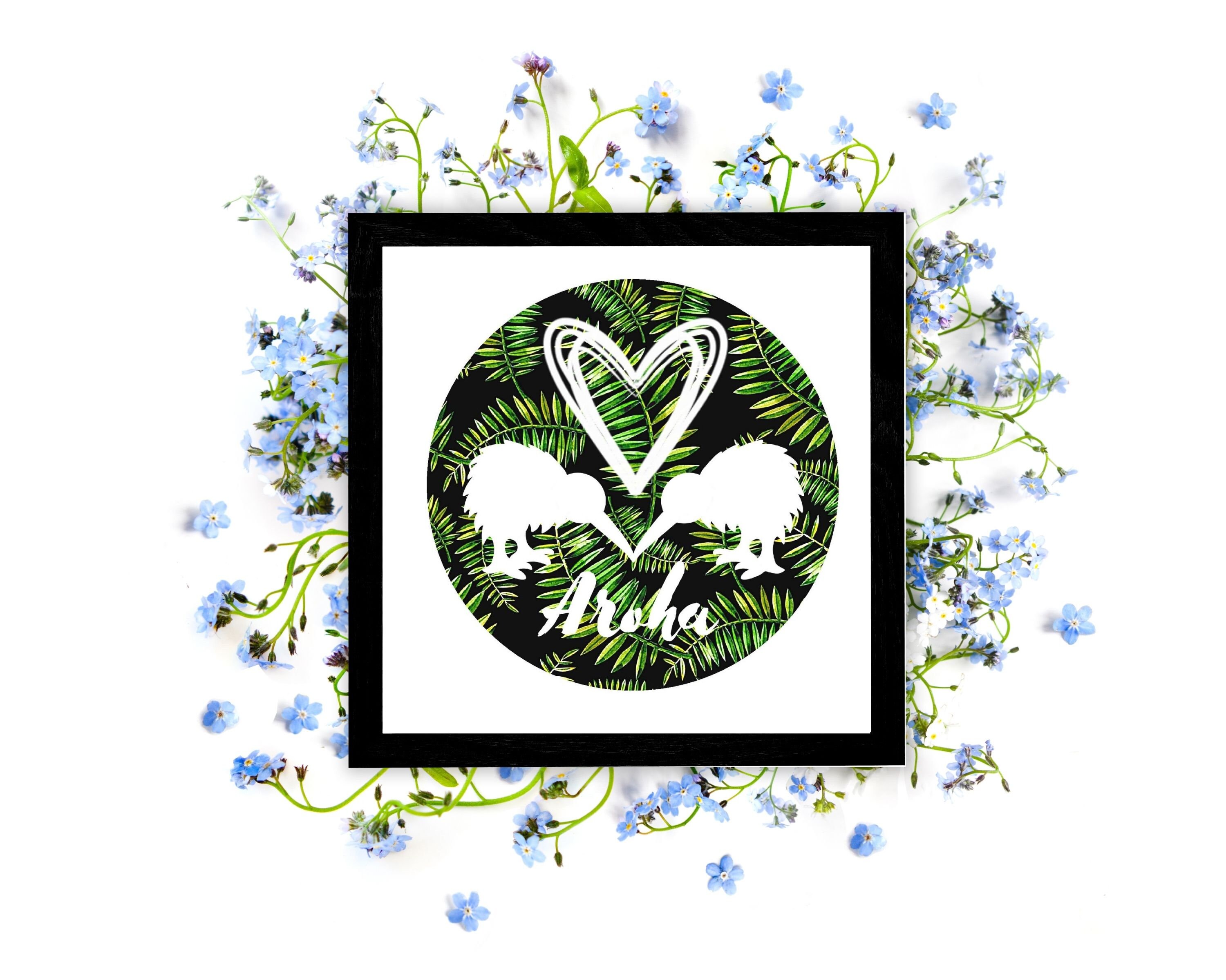 New Zealand Prints Maori Kiwi Print Maori Language Te Reo Travel Gift ...
