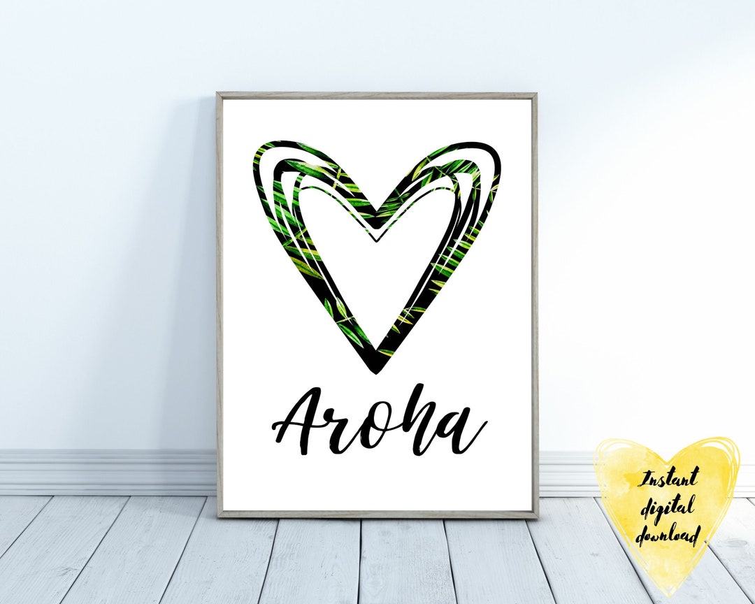 Aroha Maori Love Art Print – New Zealand Punga Design (digital Download ...