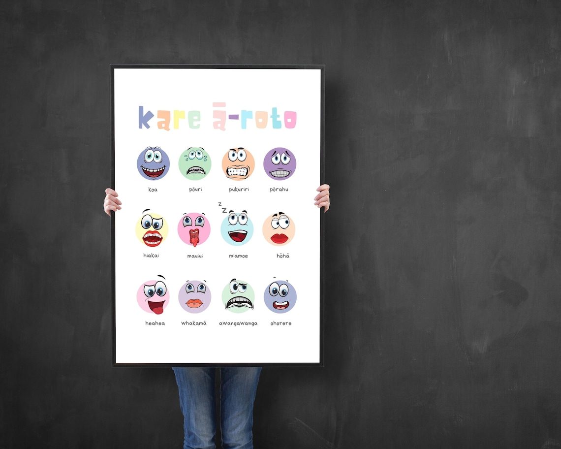 Feelings Poster Te Reo Maori to English Classroom Decor Teaching Poster ...