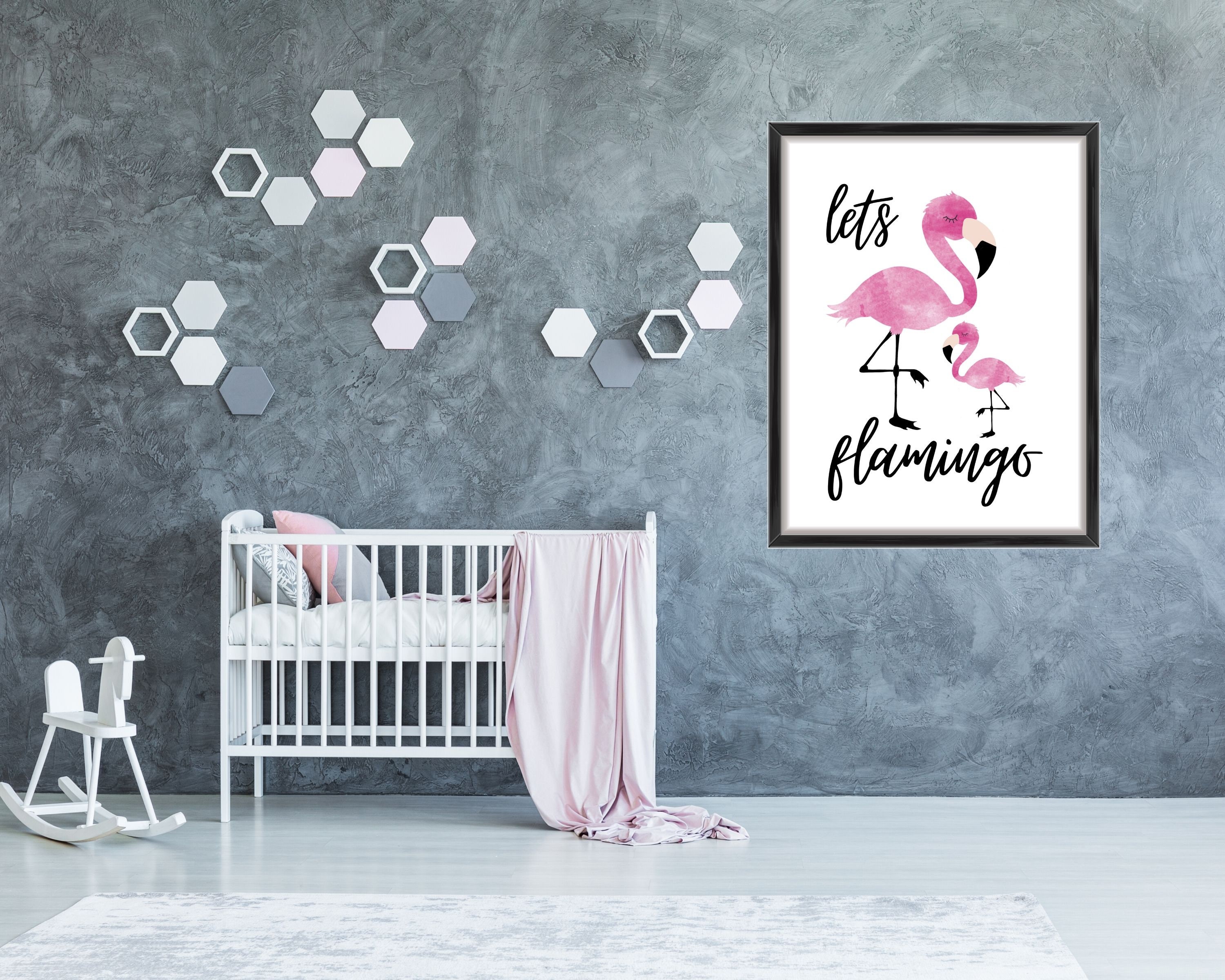 Lets Flamingo Print Kids Wall Art Inspirational Prints - Etsy New Zealand