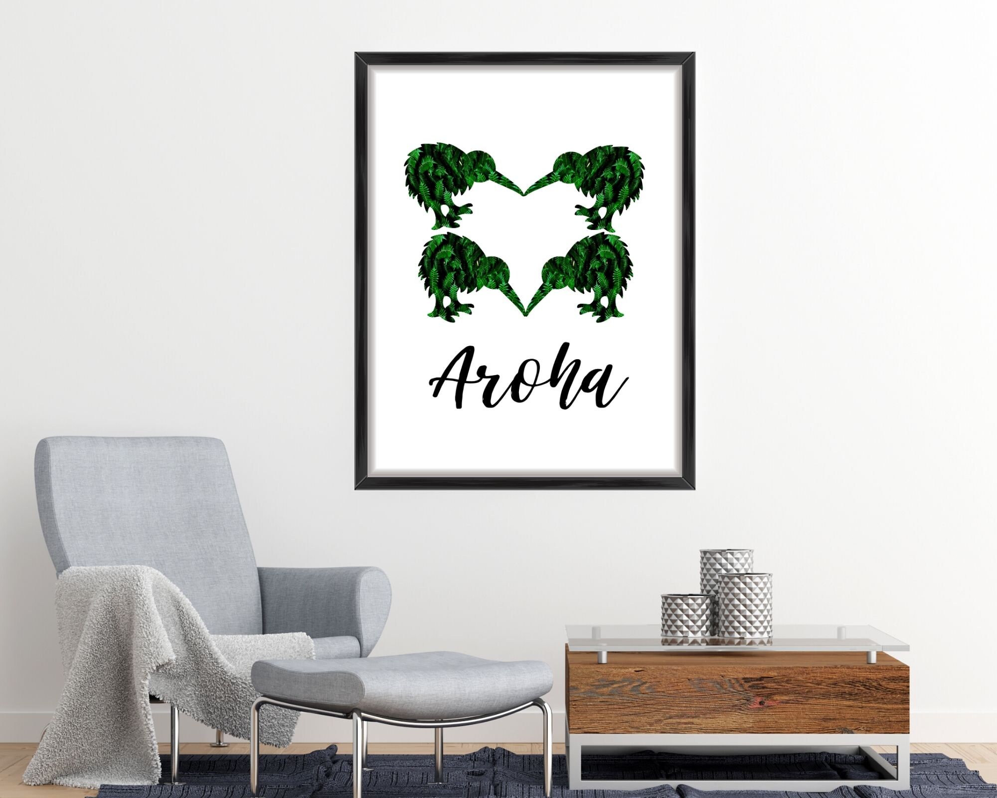 Kiwi Heart Aroha - Maori Love - Maori Language - NZ Poster - Te Reo ...