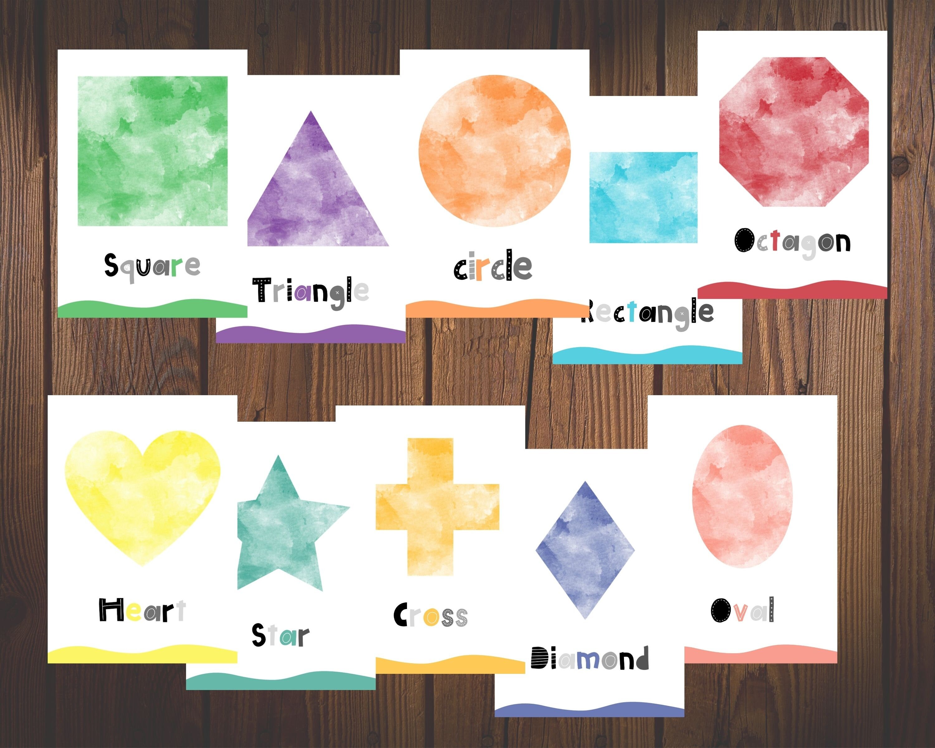 Shapes Flashcards - Vocabulary Cards -preschool - Homeschool ...