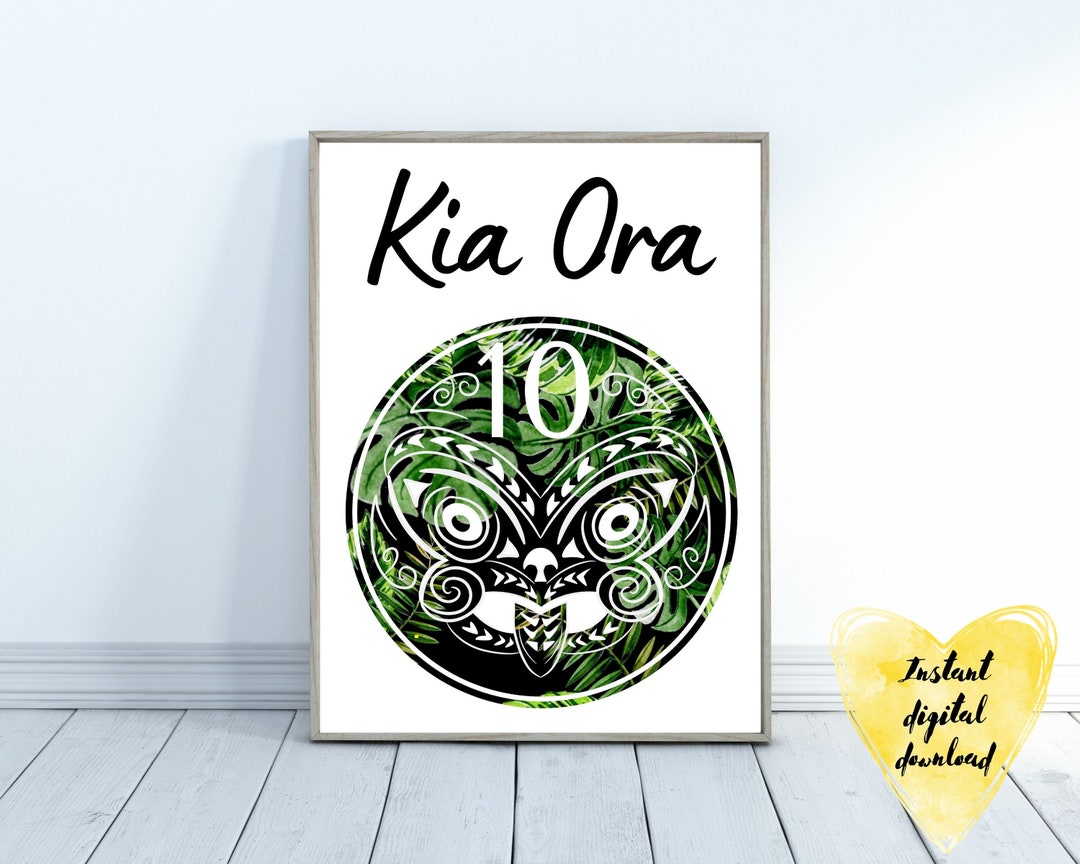 Kia Ora New Zealand Pirnt Hello Greeting Maori Language NZ Poster Te ...