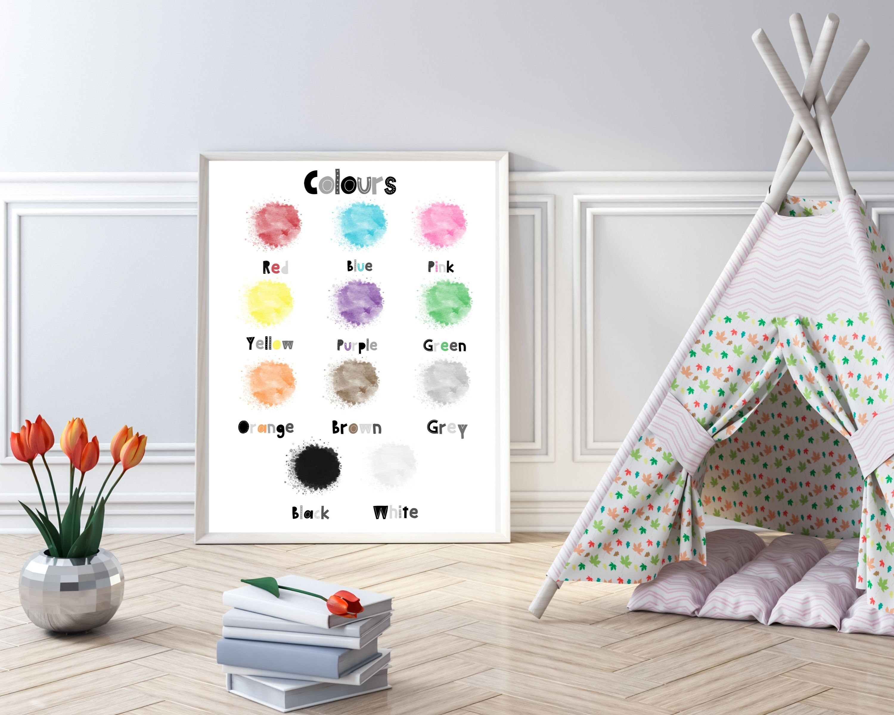 Colours Poster Classroom Decor Homeschooling Teaching Poster Playroom ...