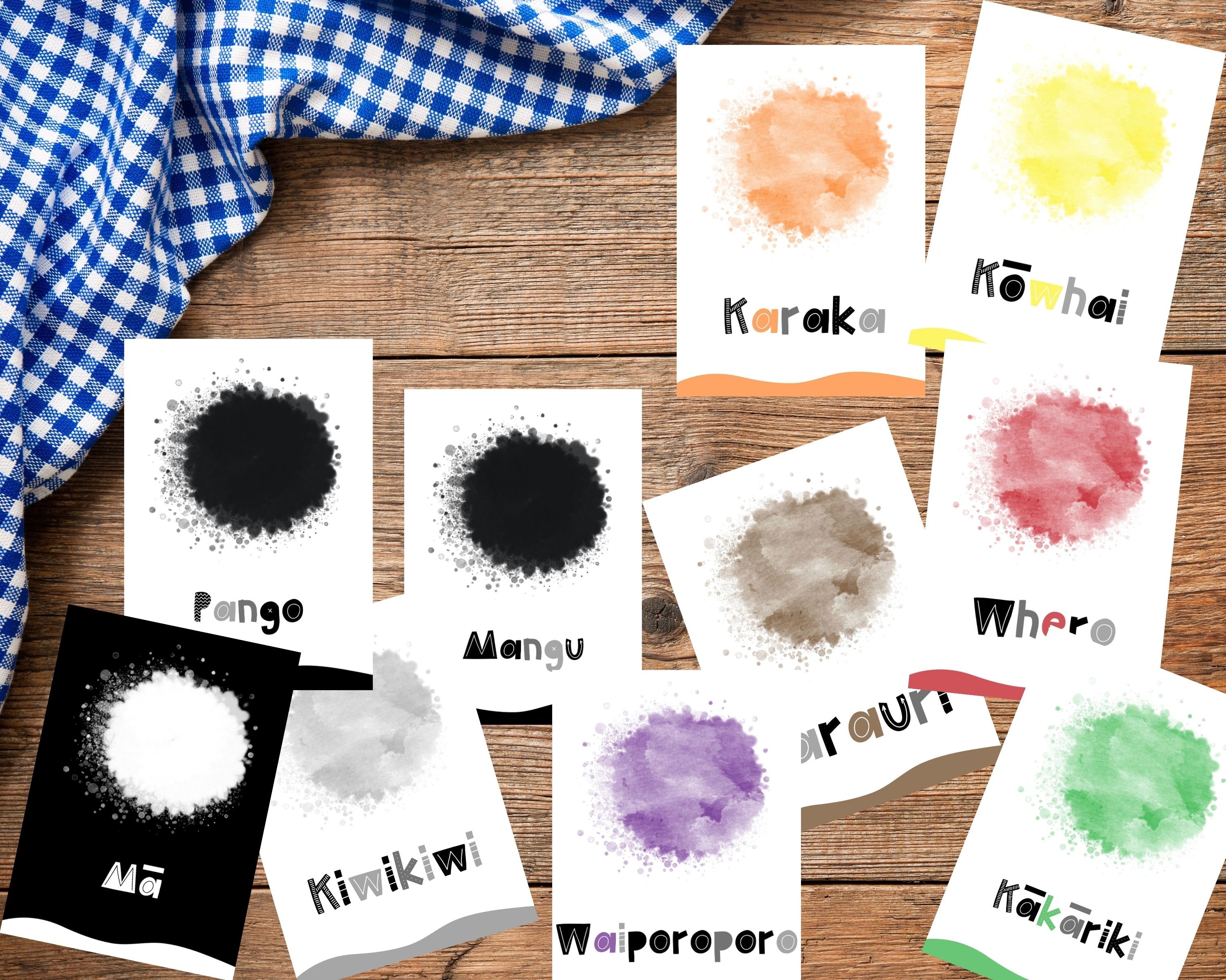 Maori Colour Flashcards learn Maori Vocabulary Cards ESL Flashcards ...