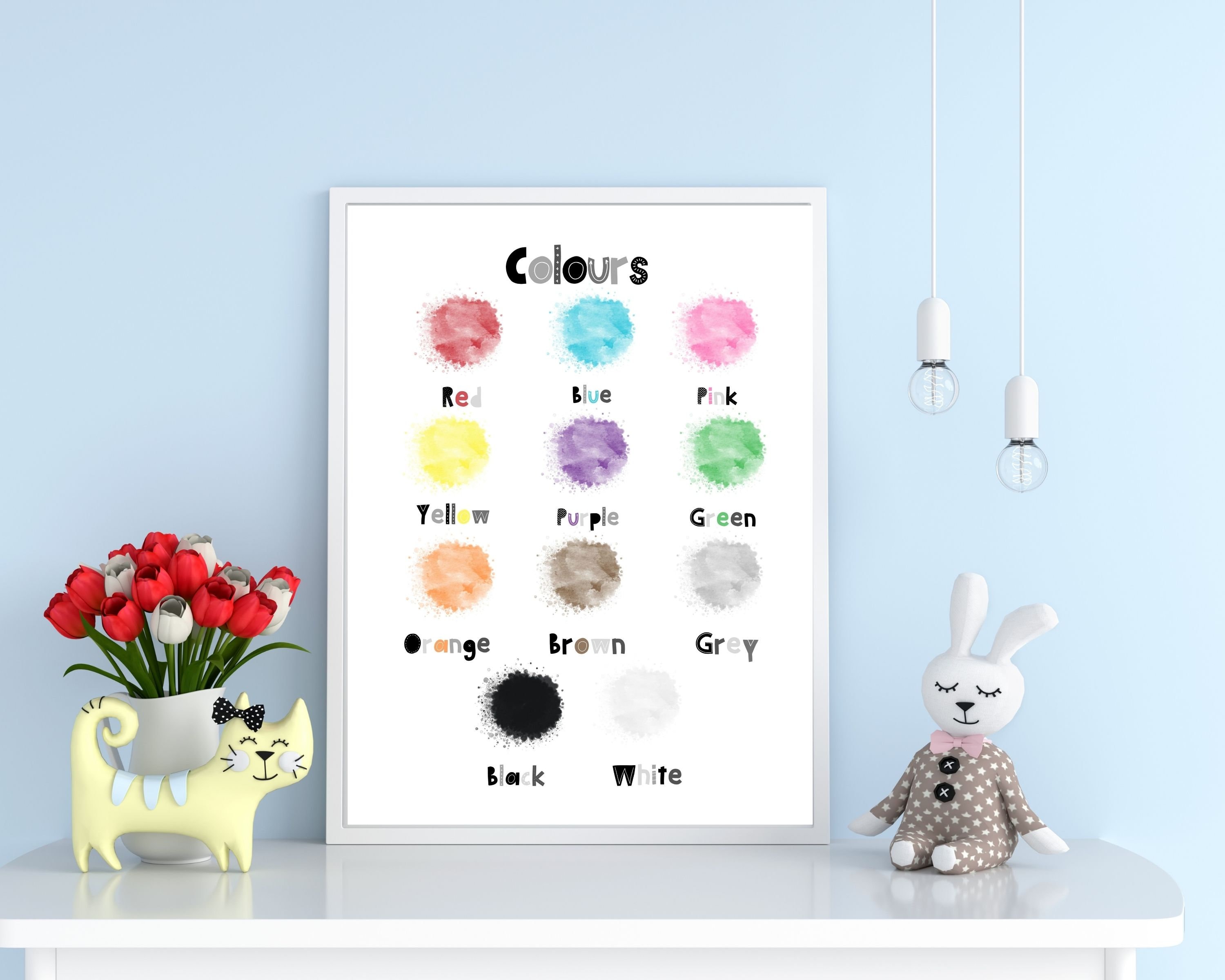 Colours Poster Classroom Decor Homeschooling Teaching Poster Playroom ...