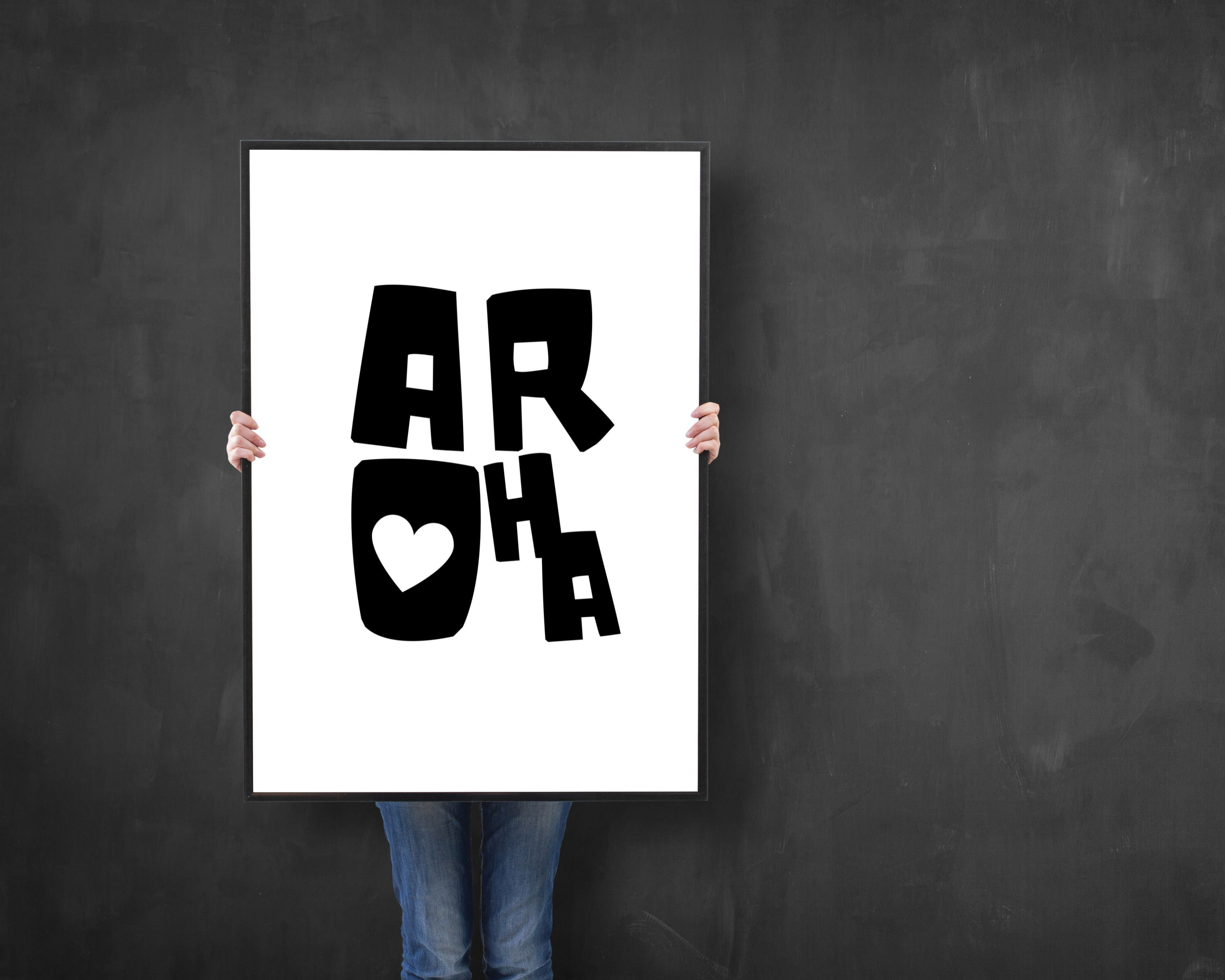 Aroha Love - Maori - NZ Prints - Wall Art - Printables NZ02 - Etsy