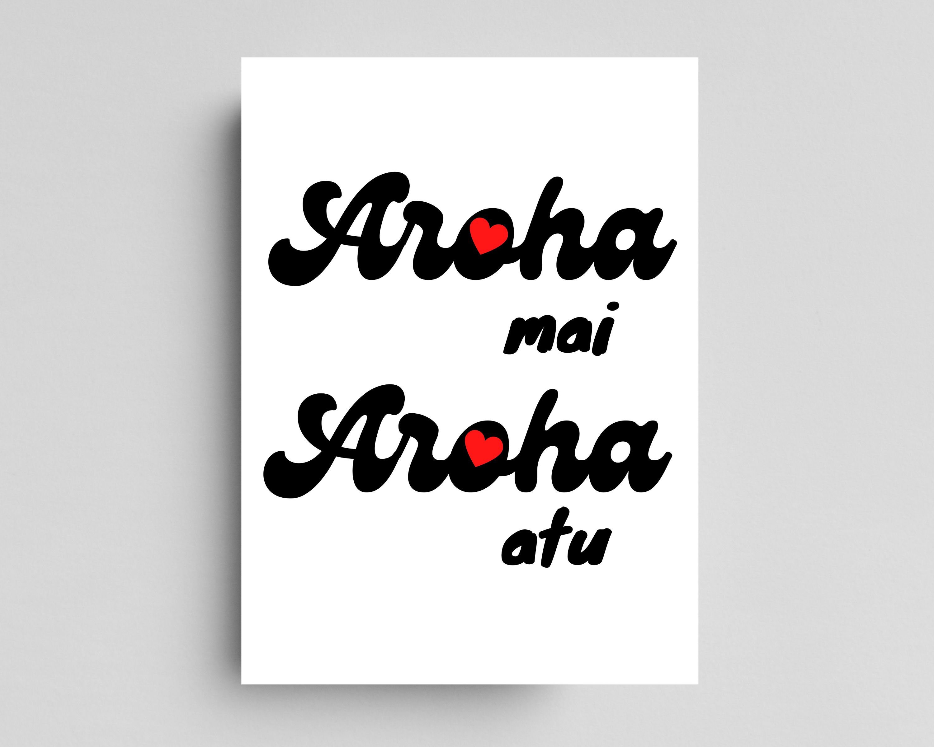 Aroha Love Maori Wall Art Printables Nzprints - Etsy New Zealand